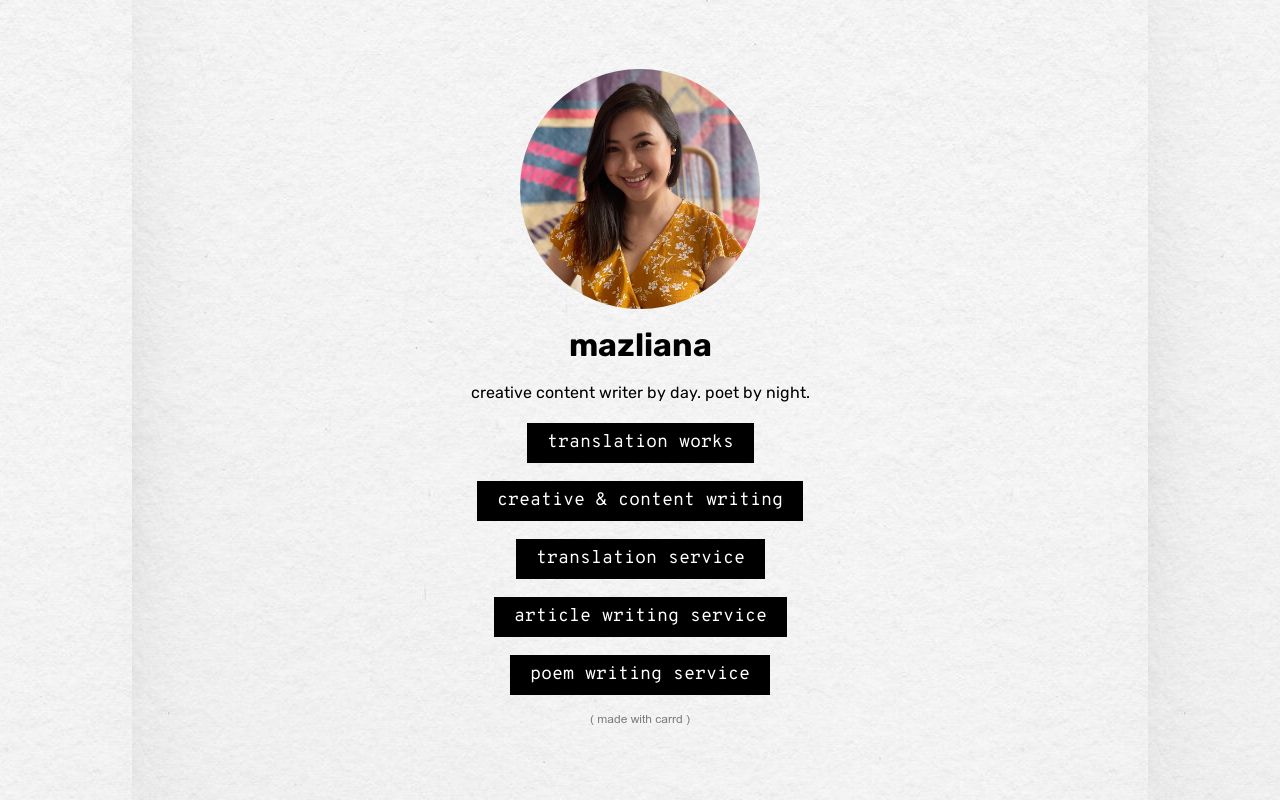 mazliana's writing portfolio